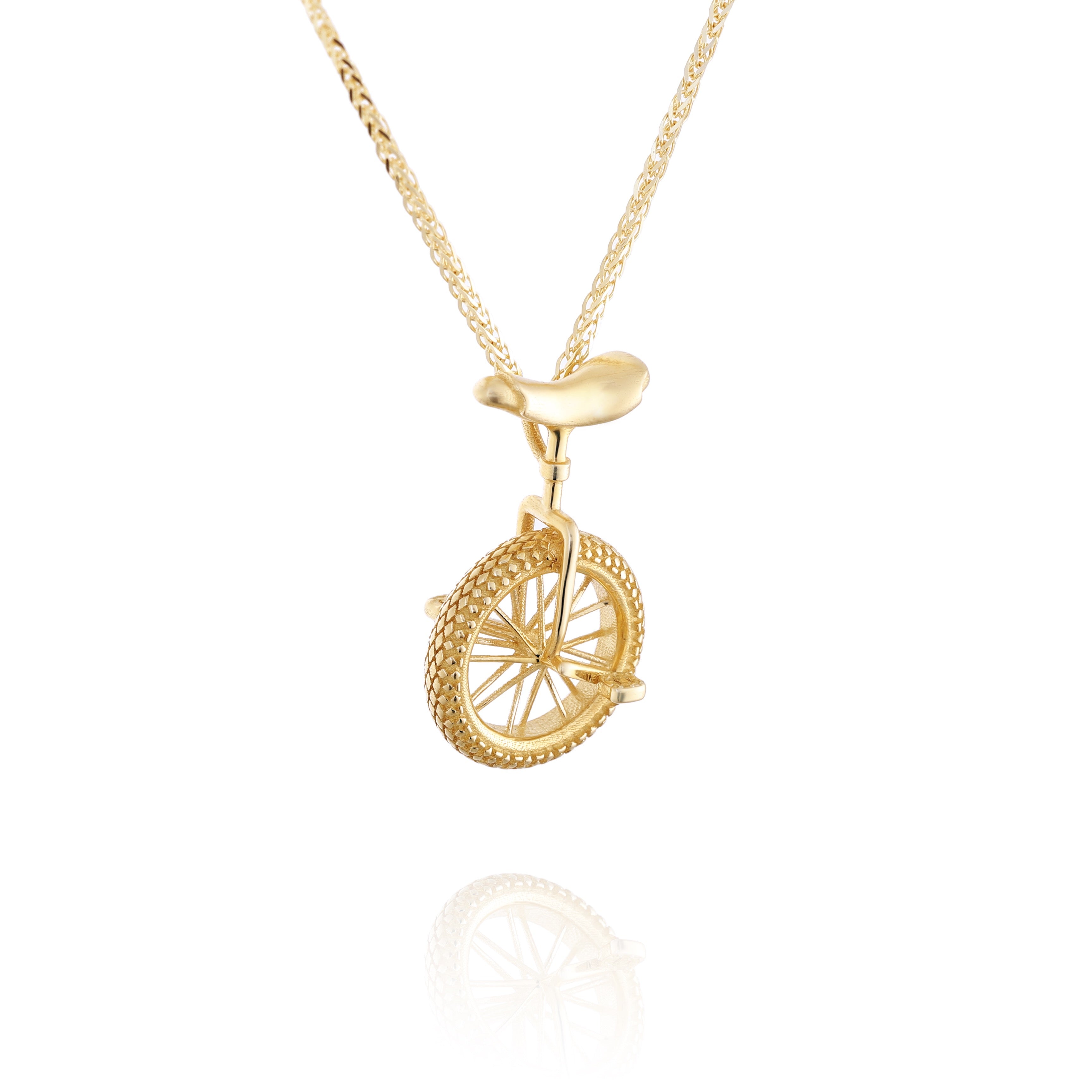 Gold unicycle | Necklace – ROY SHONEM